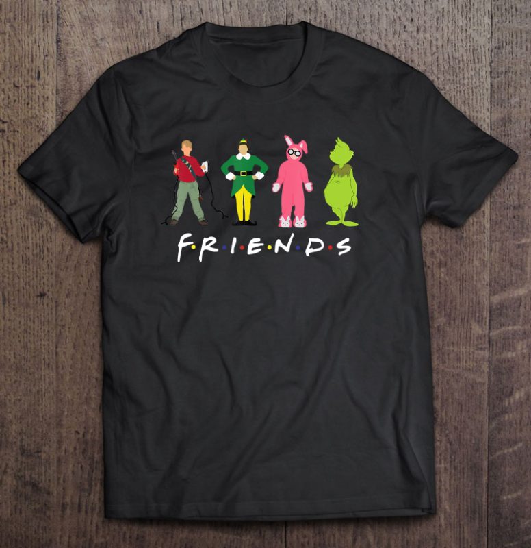 Friends Christmas Movie Characters T-SHIRT NT – PADSHOPS